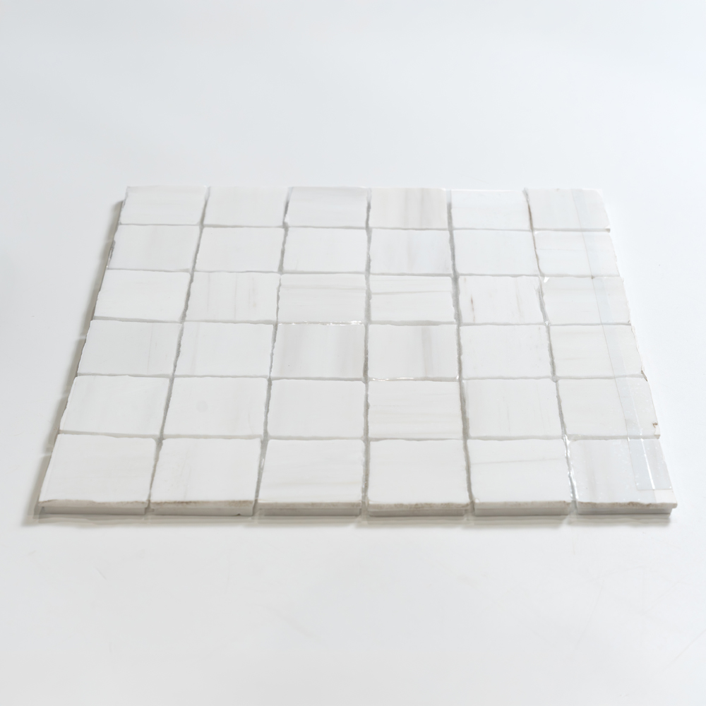 Bianco Dolomiti Honed Hand Clipped Marble Mosaics 12x12