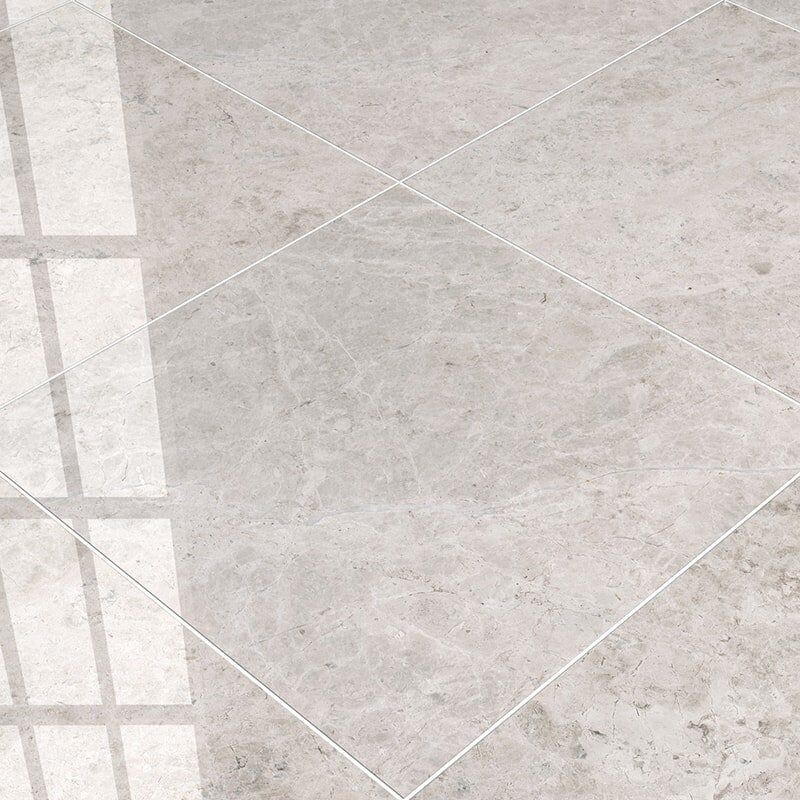 Silver Shadow Polished Marble Tile | 24x24x5/8 | Marble Flooring | Gray ...