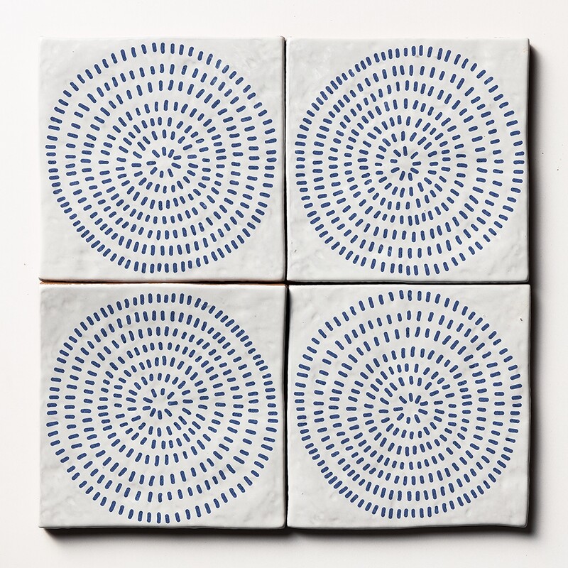 Batik 5 Square 1/2 Glazed Terracotta Tiles 6x6