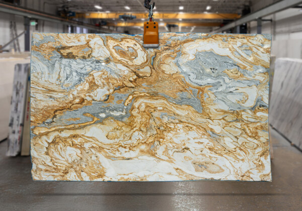 Leaden Sky Gold Polished Marble Slab Random